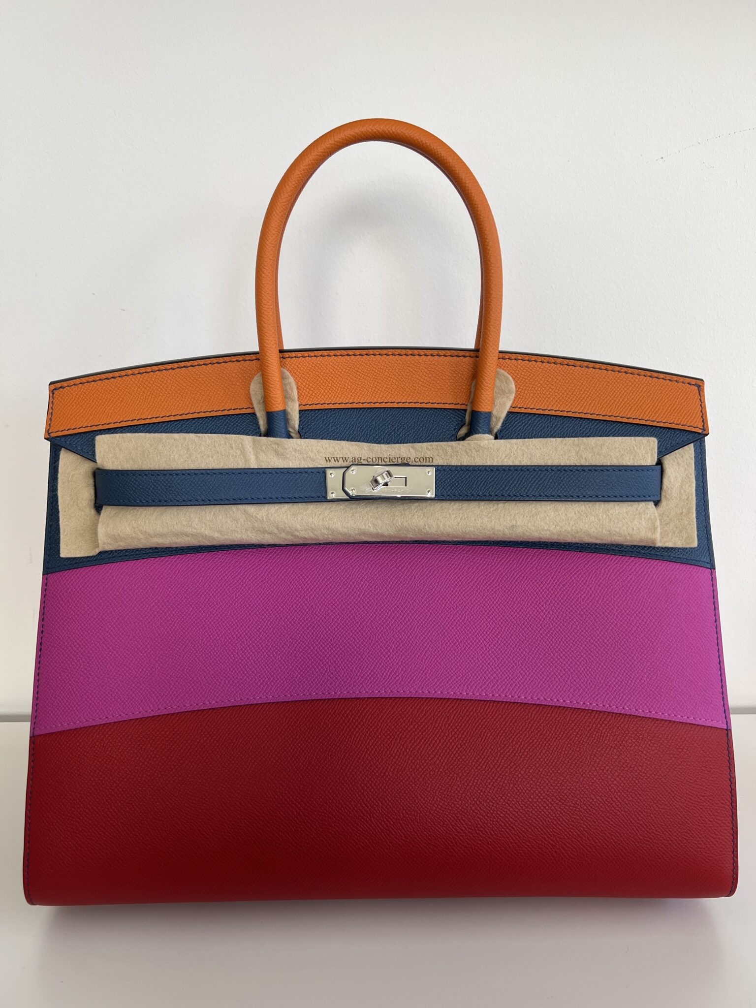 Hermès Birkin 30 Rainbow-Abricot/Agate/Magnolia Epsom With Silver ...