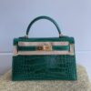 Hermès Mini Kelly 20 Vert Emeraude Alligator Mississippiensis With Gold ...