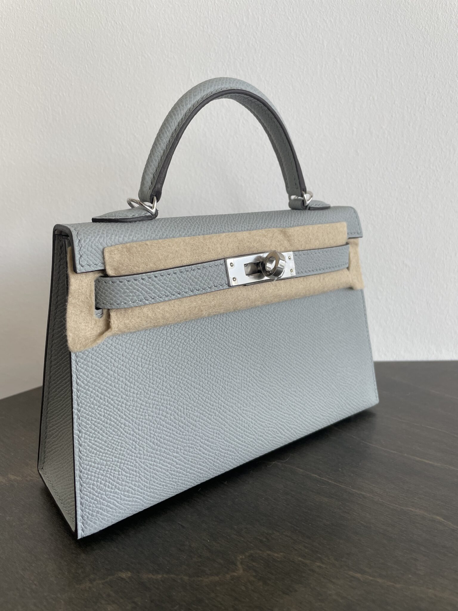 Hermès Mini Kelly 20 Blue Glacier/Blue Pale Epsom With Silver Hardware ...