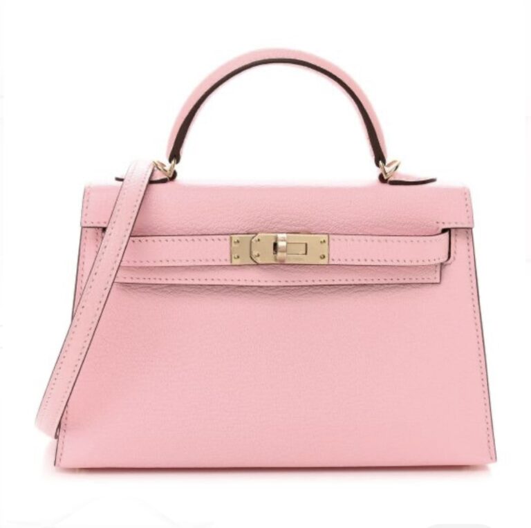 Hermès Mini Kelly HSS Rose Sakura/Black Chèvre With Gold Hardware – AG ...