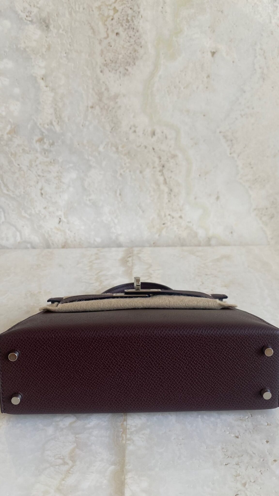 Hermès Mini Kelly 20 Bordeaux Epsom With Silver Hardware – AG Concierge ...