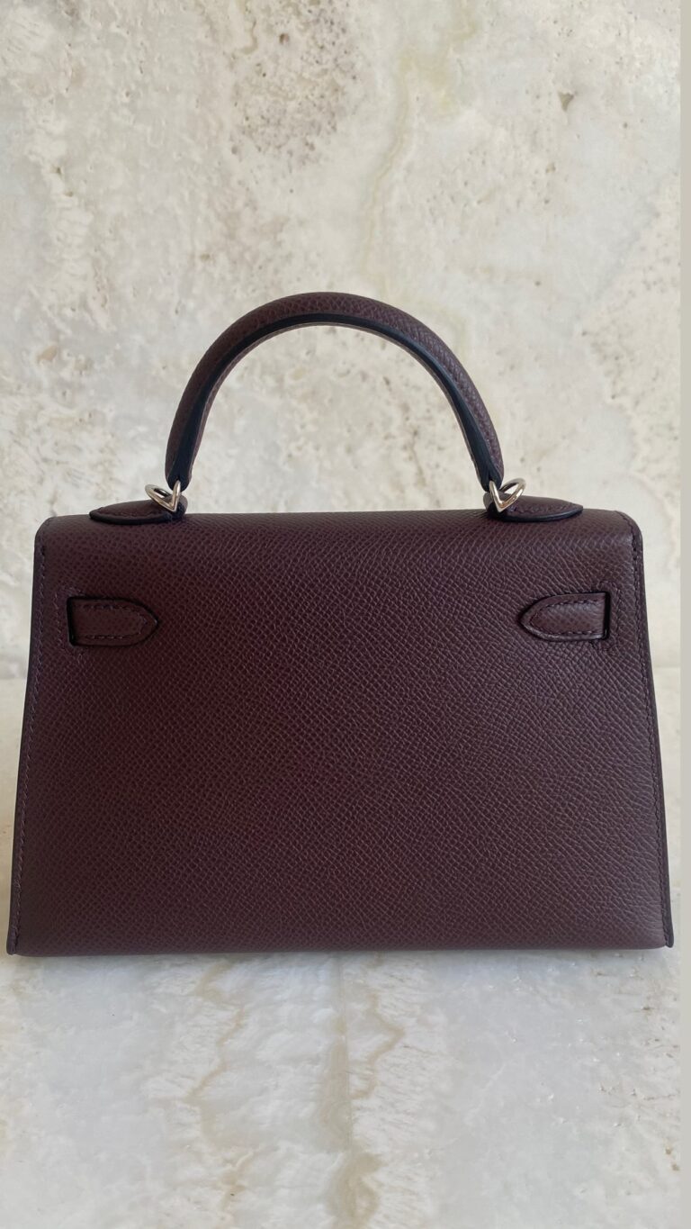 Hermès Mini Kelly 20 Bordeaux Epsom With Silver Hardware – AG Concierge ...