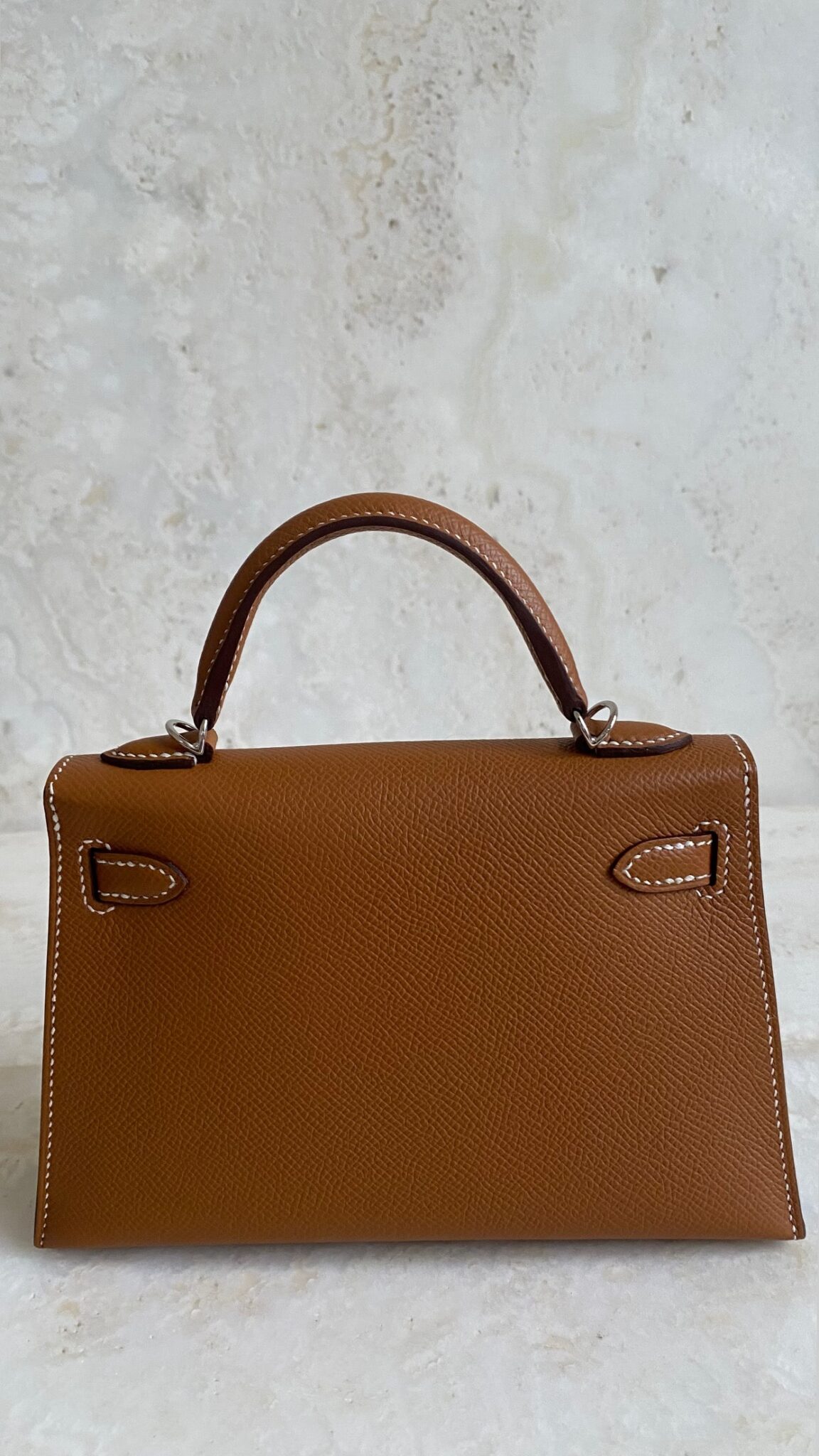 Hermès Mini Kelly 20 Gold Epsom With Silver Hardware With Two Straps ...